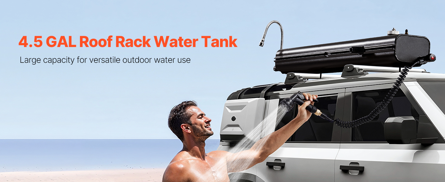 VEVOR 4.5 Gal Roof Rack Water Tank Portable Water Tank with Splash ...