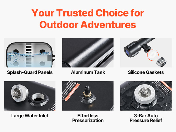 VEVOR 8 Gal Roof Rack Water Tank Portable Water Tank with Splash-Guard ...