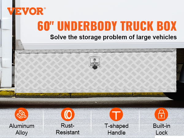 VEVOR Underbody Truck Box, 60"×17"×18" Pickup Storage Box, Heavy Duty ...