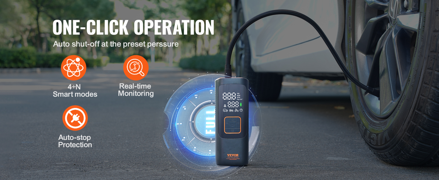 VEVOR Tire Inflator Portable Air Compressor 7800mAh 3.7V 2X Faster ...