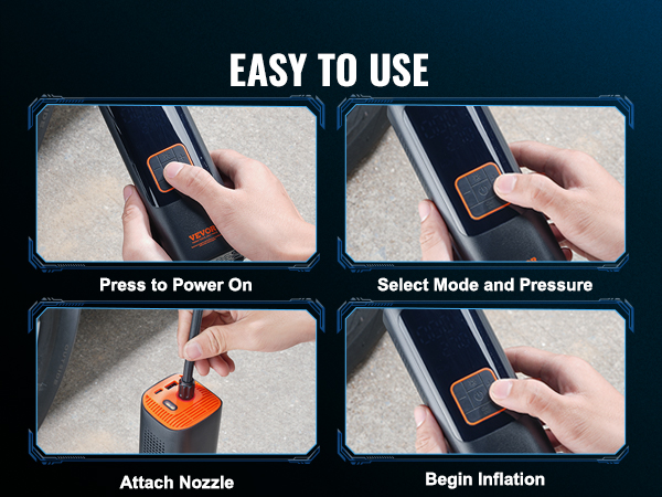 VEVOR Tire Inflator Portable Air Compressor 7800mAh 3.7V 2X Faster ...