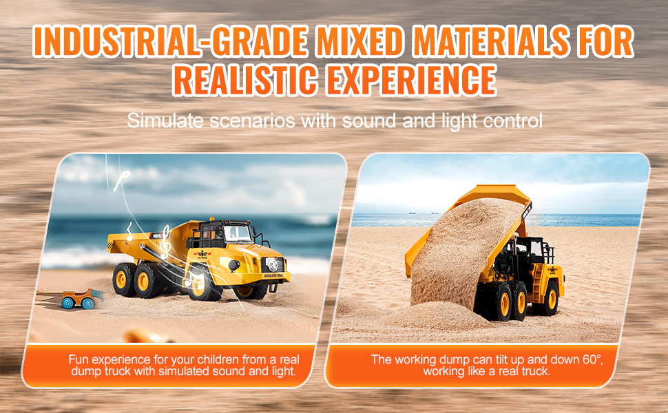 RC Remote Control Dump Truck Toy Construction Vehicle Toy 11CH 1:16 ...