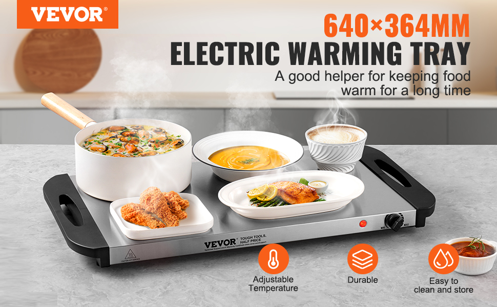 VEVOR Electric Warming Tray Buffet Food Warming w/ Temp Control ...