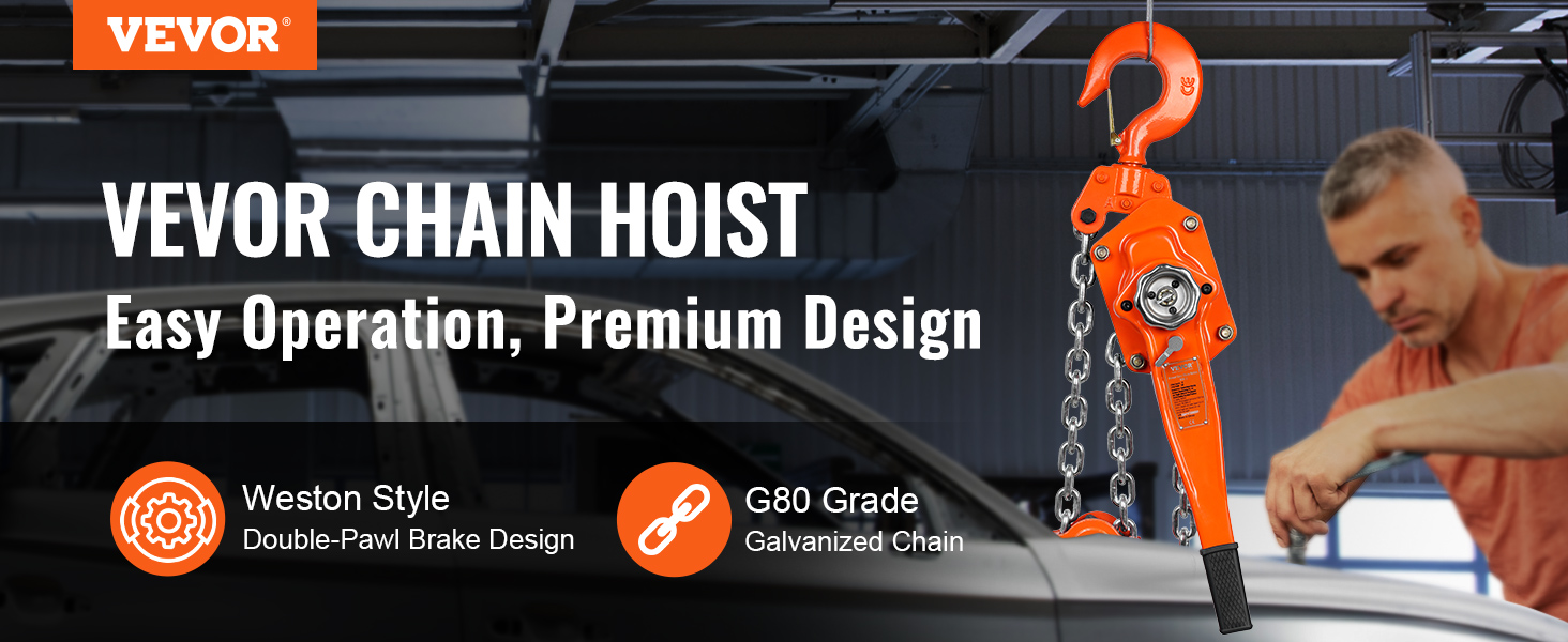 VEVOR Manual Lever Chain Hoist, 6 Ton 13200 lbs Capacity 20 FT Come ...
