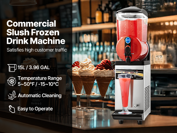 VEVOR Commercial Slushy Machine 15L Margarita Smoothie Frozen Drink Maker | VEVOR CA