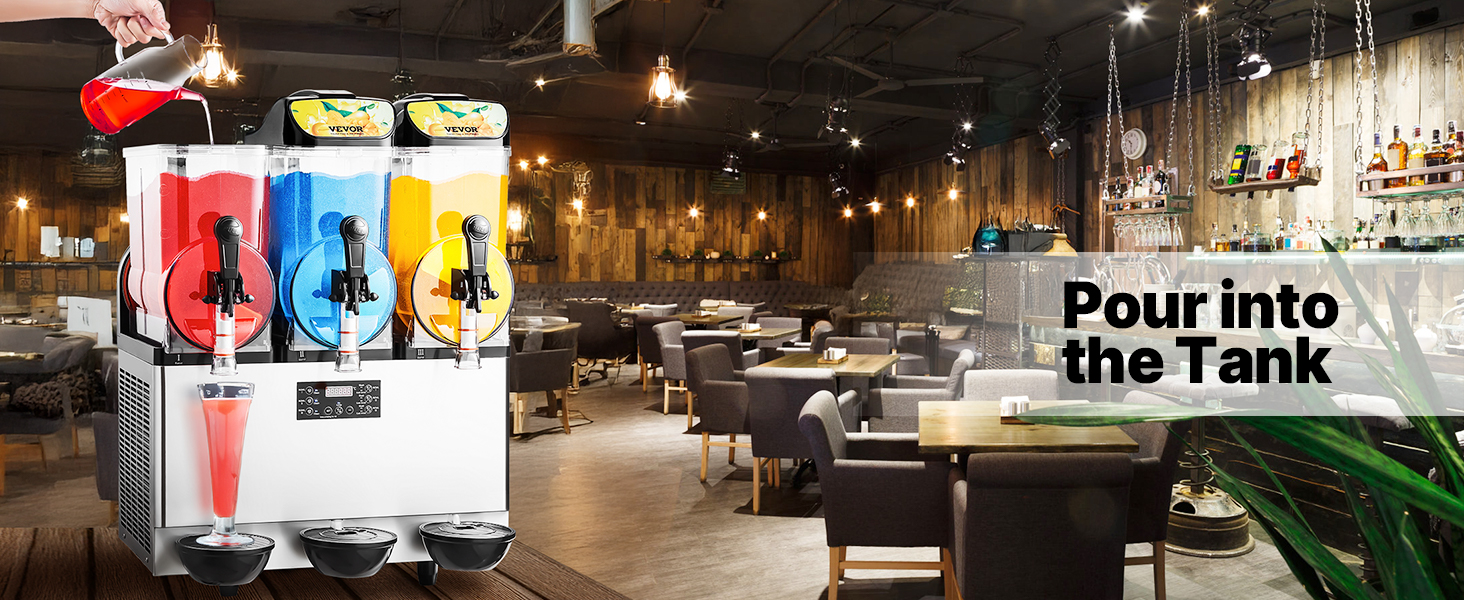 Commercial Slushy Machine 15Lx3 Tank Margarita Smoothie Frozen Drink ...