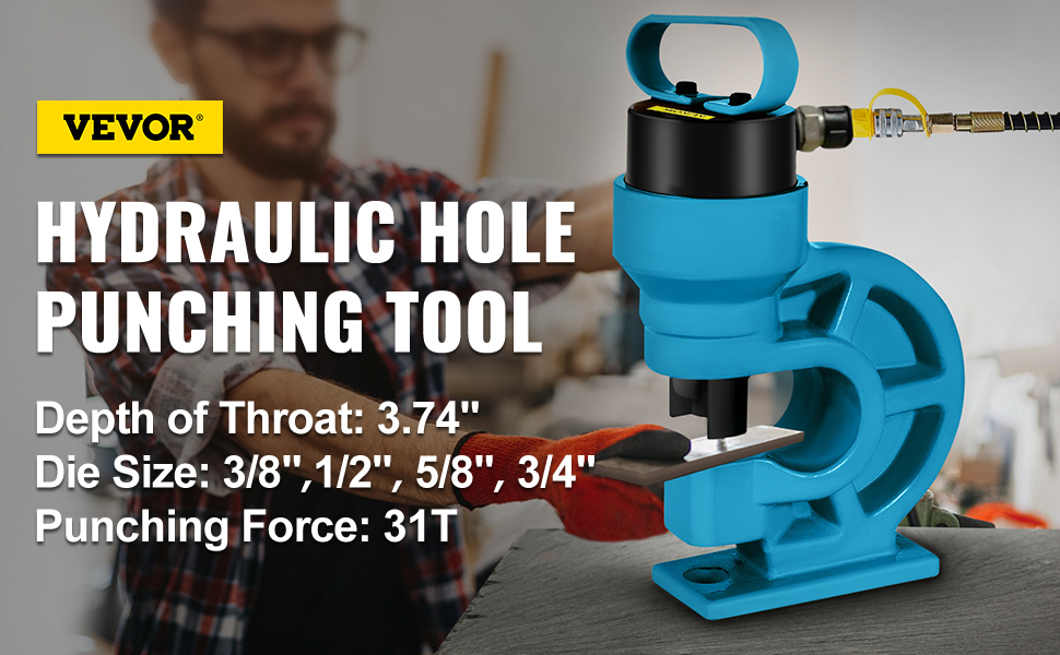 VEVOR CH-60 Hydraulic Hole Punching Tool 31T Hole Digger Force Puncher ...