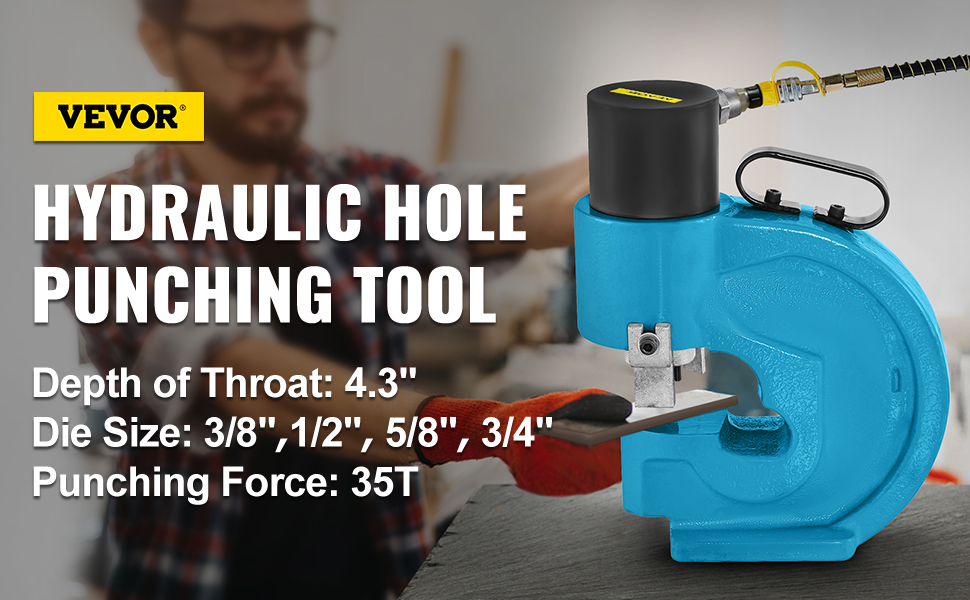 VEVOR CH-70 Hydraulic Hole Punching Tool 35T Hole Digger Force Puncher ...