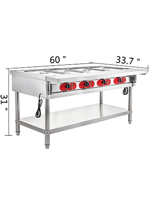 VEVOR Steam Table Food Warmer 4 Pot Steam Table Food Warmer 18 Quart ...