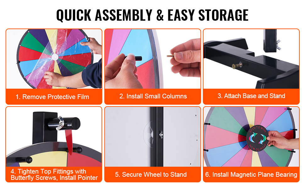 VEVOR 18 inch Spinning Prize Wheel, 14 Slots Tabletop Spinner, Heavy ...