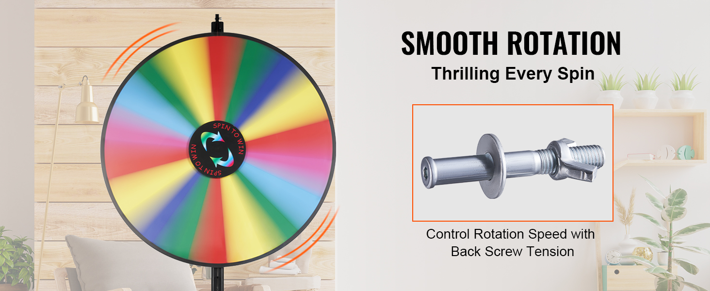 VEVOR 36 inch Spinning Prize Wheel, 18 Slots Spinning Wheel, Roulette ...