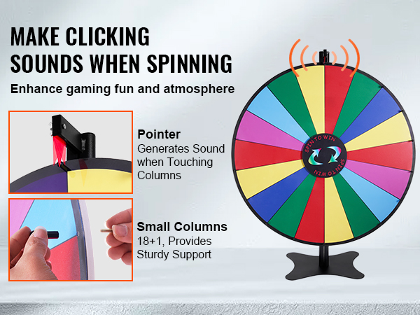 VEVOR 36 inch Spinning Prize Wheel, 18 Slots Spinning Wheel, Roulette ...