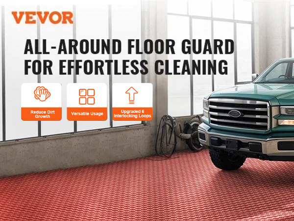 VEVOR Garage Tiles Interlocking 12x12 in 25 Pack Garage Flooring Tiles ...
