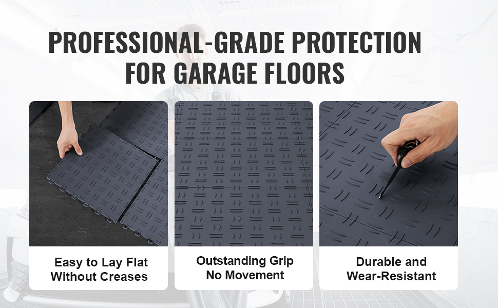 VEVOR Dalles de garage emboîtables, lot de 50 carrelage PP de ...