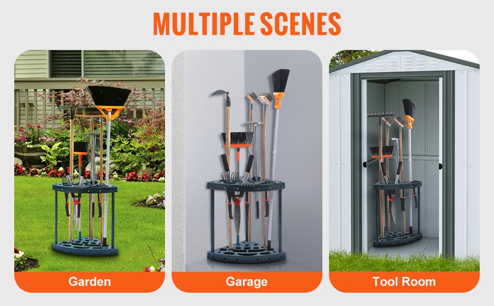 VEVOR Garden Tool Organizer, 19 Slots, Yard Tool Tower Rack for Garage ...