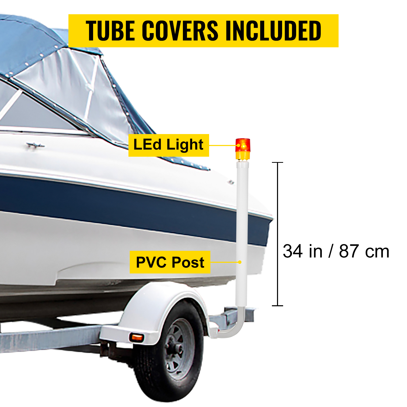 VEVOR Boat Trailer Guide-on, 40", 2PCS Steel Trailer Post Guide on ...