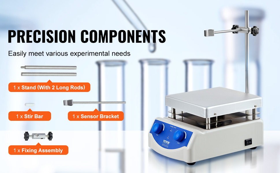 VEVOR Magnetic Stirrer Hot Plate, Max 716°F/380°C, 0-2000 RPM Hot Plate ...