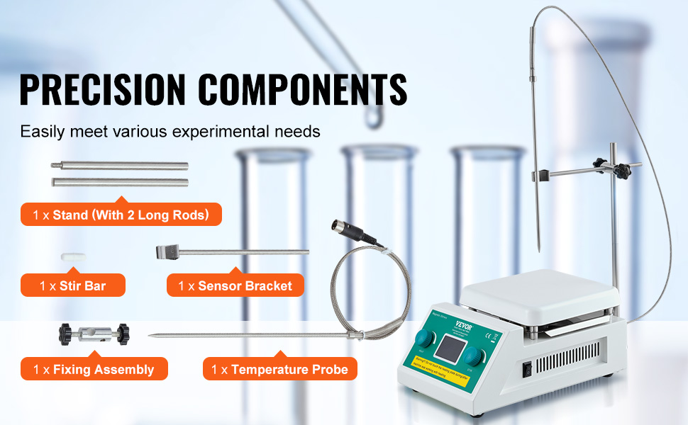 VEVOR Magnetic Stirrer Hot Plate, Max 212°F/100°C, 0-2000 RPM Hot Plate ...