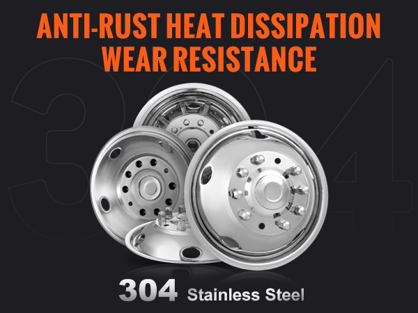 VEVOR 19.5-inch 10 Lug Wheel Simulators, 304 Stainless Steel Wheel ...