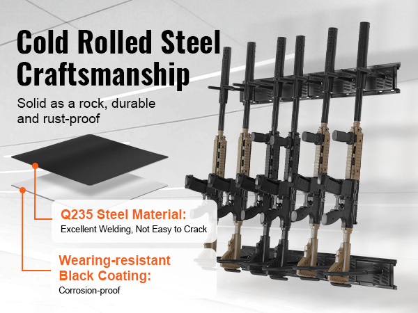VEVOR Gun Rack, Indoor Gun Rack Wall Mount, 6-Slot Vertical Rifle ...