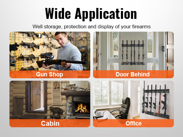 VEVOR Gun Rack, Indoor Gun Rack Wall Mount, 6-Slot Vertical Rifle ...