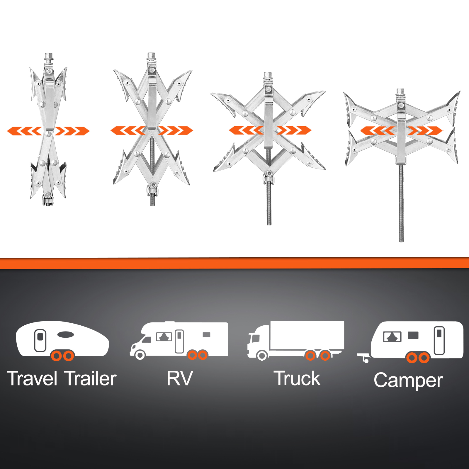 VEVOR Camper Wheel Chock Stabilizer, X-shaped RV Stabilizer Wheel Chock ...