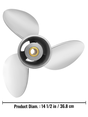 VEVOR Outboard Propeller, Replace for OEM 3860709, 3-Blade 14.5" x 21 ...