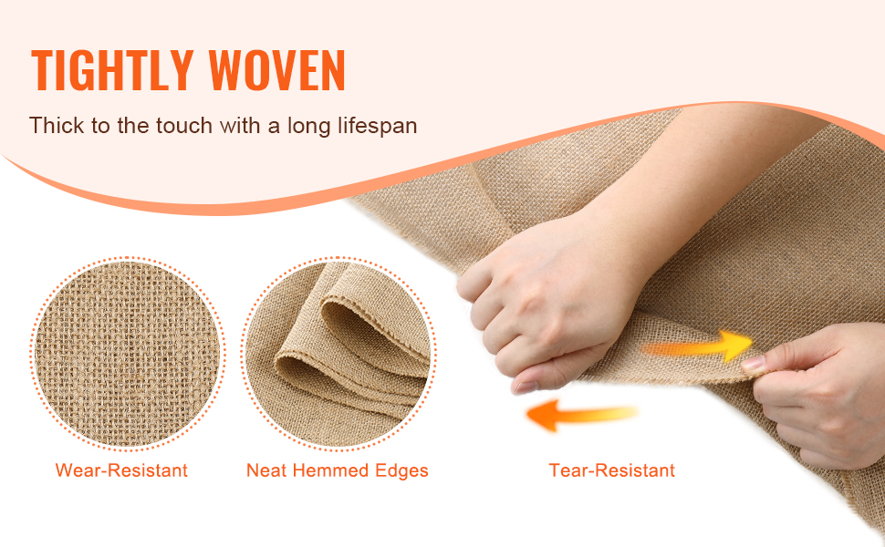 VEVOR Burlap Fabric Roll Burlap Tree Wrap 40 in x 75 ft for Crafts ...