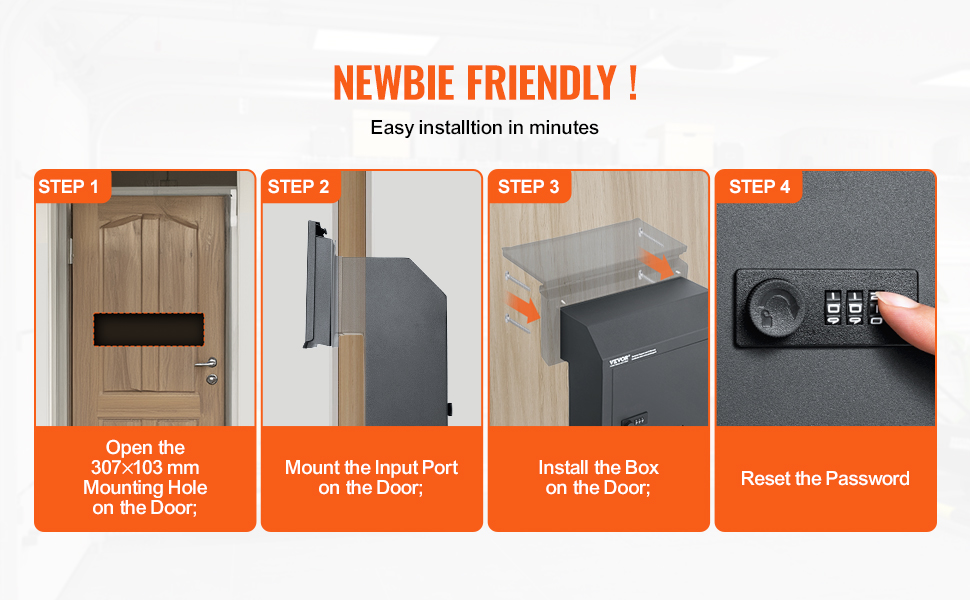 VEVOR Through The Door Key Drop Box, Heavy Duty Steel Through the Door ...