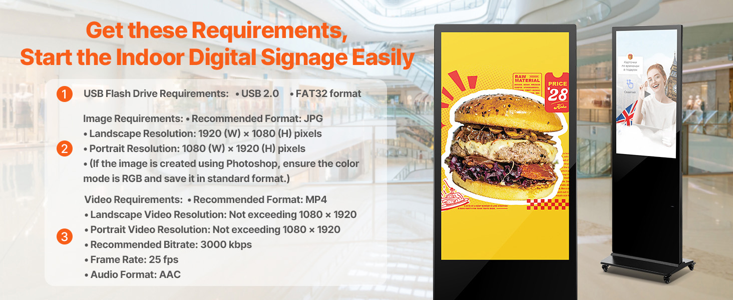 43" Digital Signage Display Touchscreen 2K UHD LCD Screen Floor ...