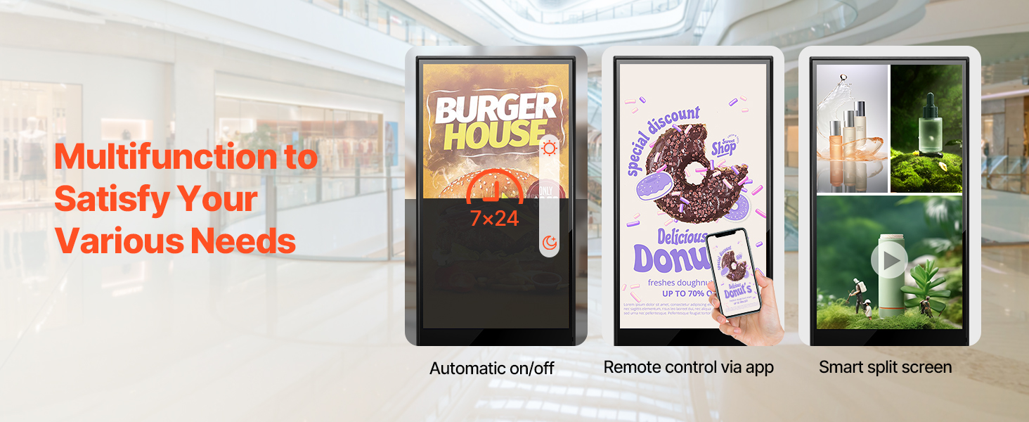 65" Digital Signage Display Touchscreen 4K UHD LCD Screen Floor ...