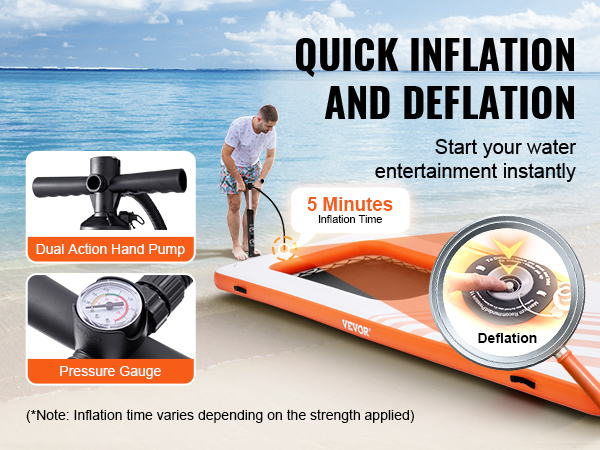 VEVOR Inflatable Floating Dock, 15x6.5FT Inflatable Dock Platform with ...