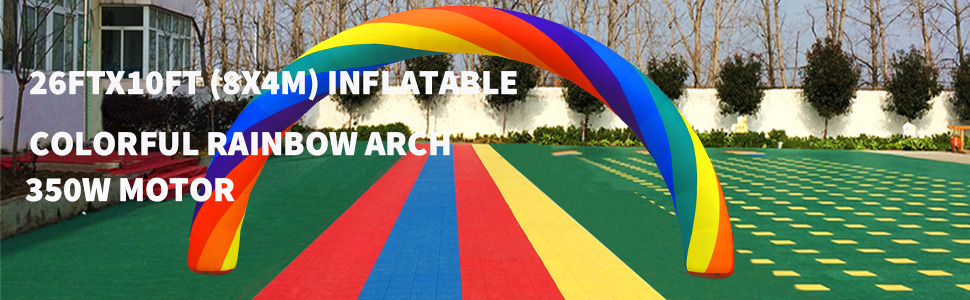 VEVOR Inflatable Rainbow Arch 26ftx10ft with 110W Blower for ...