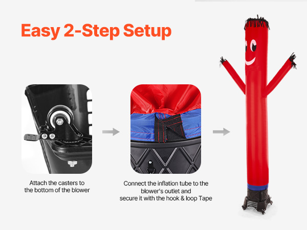 20 ft Air Dancers Wacky Waving Inflatable Tube Man with 1 HP Blower Fan ...