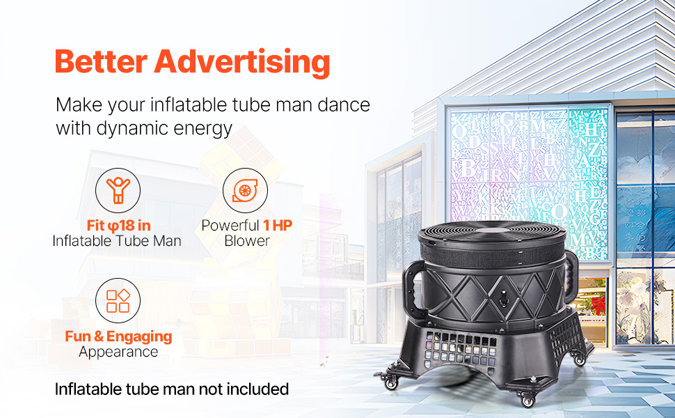 Air Blower Fan 1HP 18" for Air Dancer Inflatable Tube Man (No ...