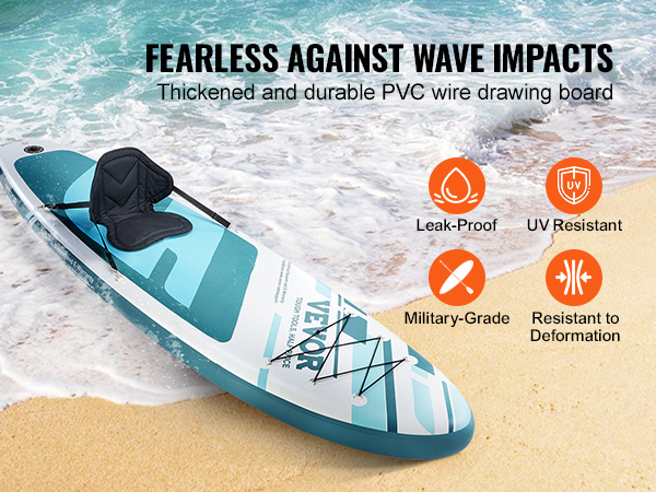 VEVOR Inflatable Stand Up Paddle Board, 10' x 33" x 6" Wide SUP ...