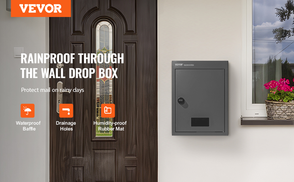 VEVOR Through The Wall Drop Box, Heavy Duty Steel Through the Wall ...