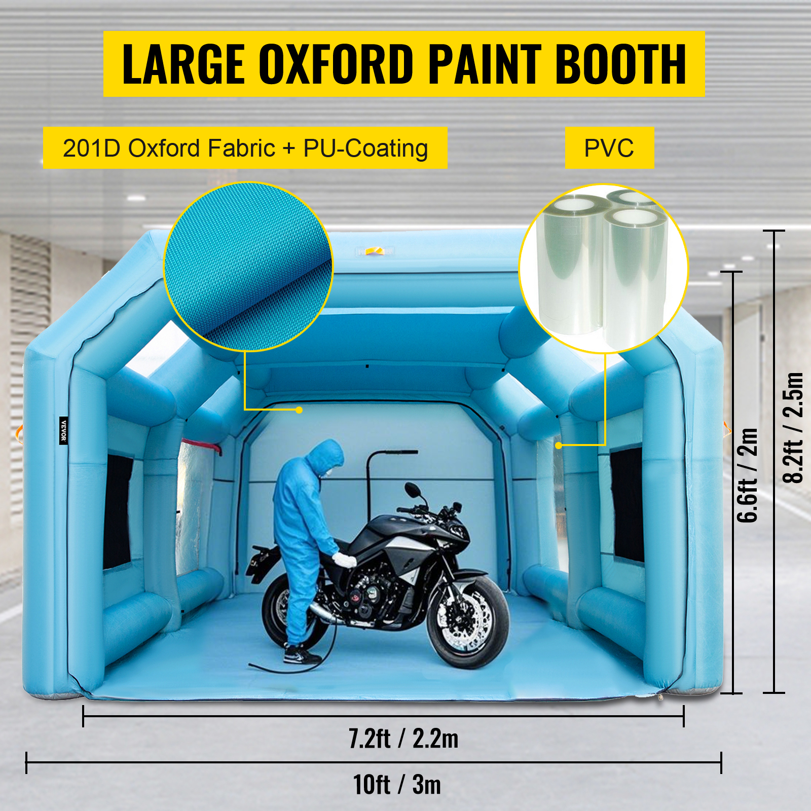 VEVOR Portable Inflatable Paint Booth, 23x13x8ft Inflatable Spray Booth ...