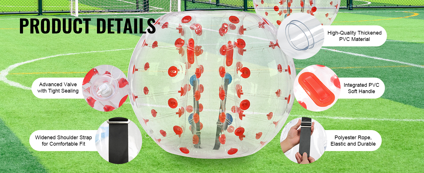 VEVOR Inflatable Bumper Ball 1-Pack, 5FT/1.5M Body Sumo Zorb Balls for ...