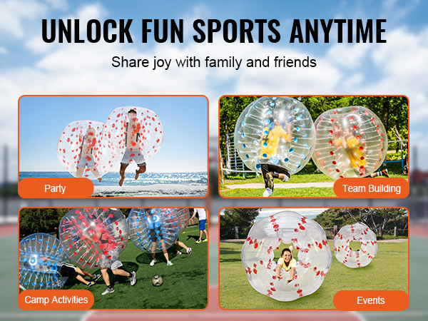 VEVOR Inflatable Bumper Ball 1-Pack, 5FT/1.5M Body Sumo Zorb Balls for ...