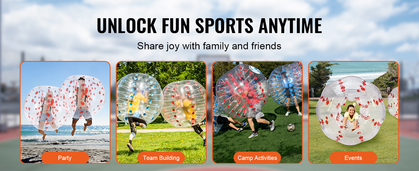 VEVOR Inflatable Bumper Ball 1-Pack, 5FT/1.5M Body Sumo Zorb Balls for ...