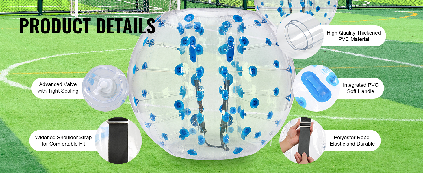 VEVOR Inflatable Bumper Ball 1-Pack, 5FT/1.5M Body Sumo Zorb Balls for ...