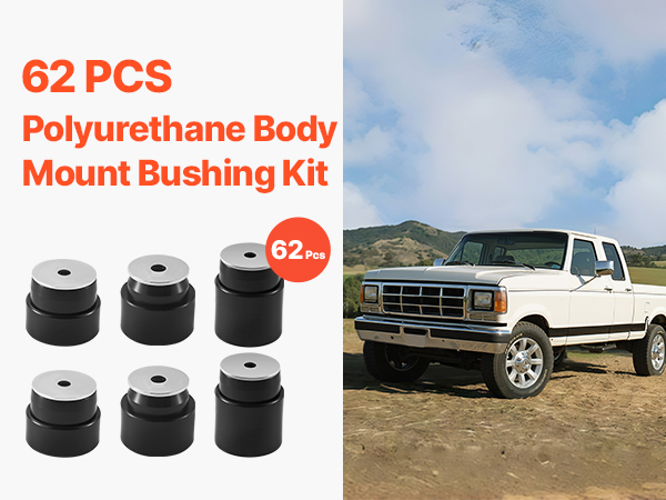 Body Mount Bushing Kit Compatible with 1980-1998 Ford F150 F250 F350 62 ...