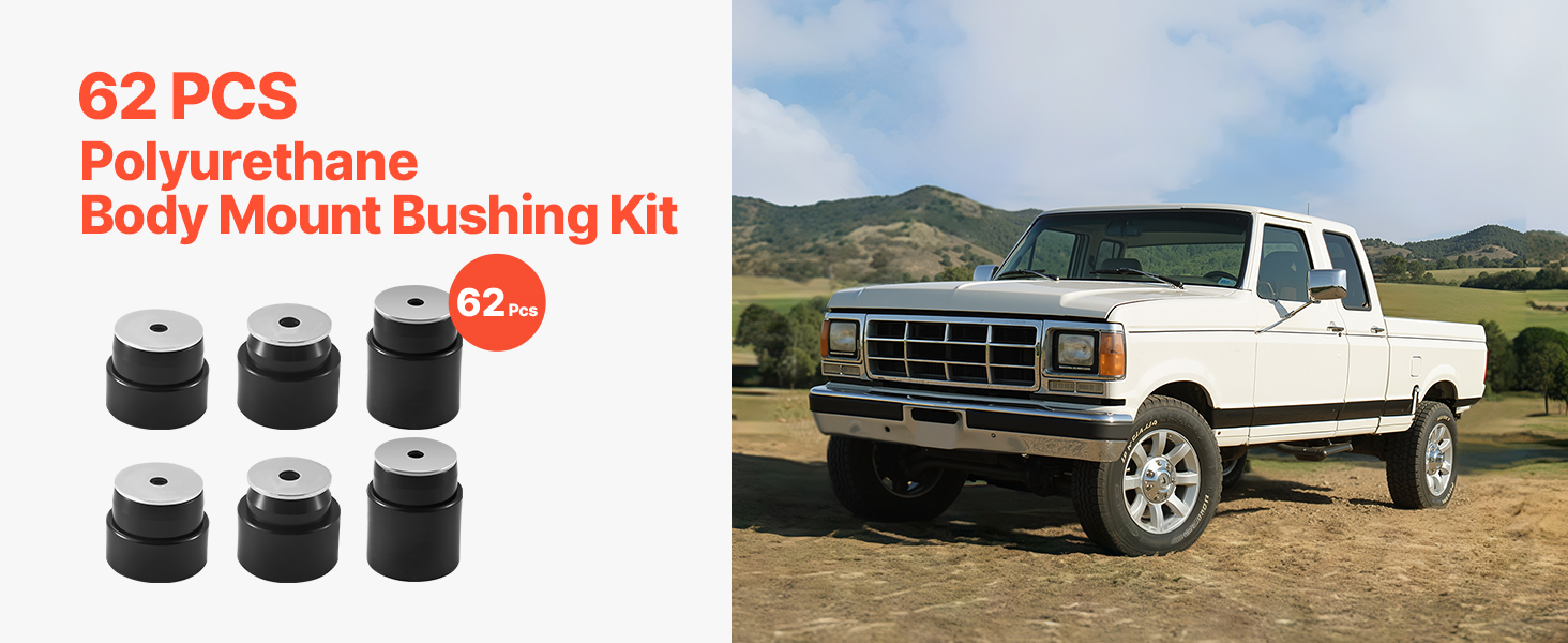Body Mount Bushing Kit Compatible with 1980-1998 Ford F150 F250 F350 62 ...
