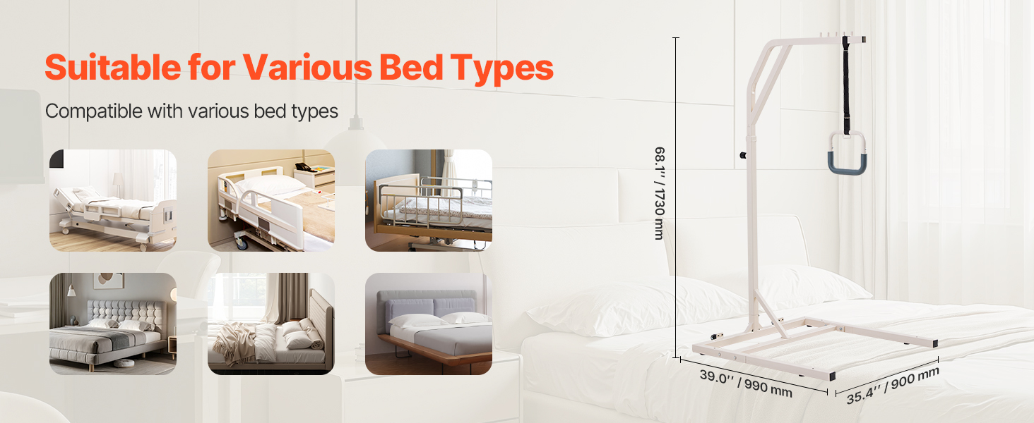 VEVOR Trapeze Bar for Bed Mobility Height-Adjustable Free Standing ...