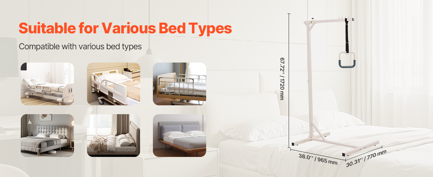VEVOR Trapeze Bar for Bed Mobility 250 LBS Capacity Free Standing ...