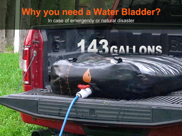 VEVOR Water Tank Bladder, 540L Large Capacity, PVC Collapsible Water ...