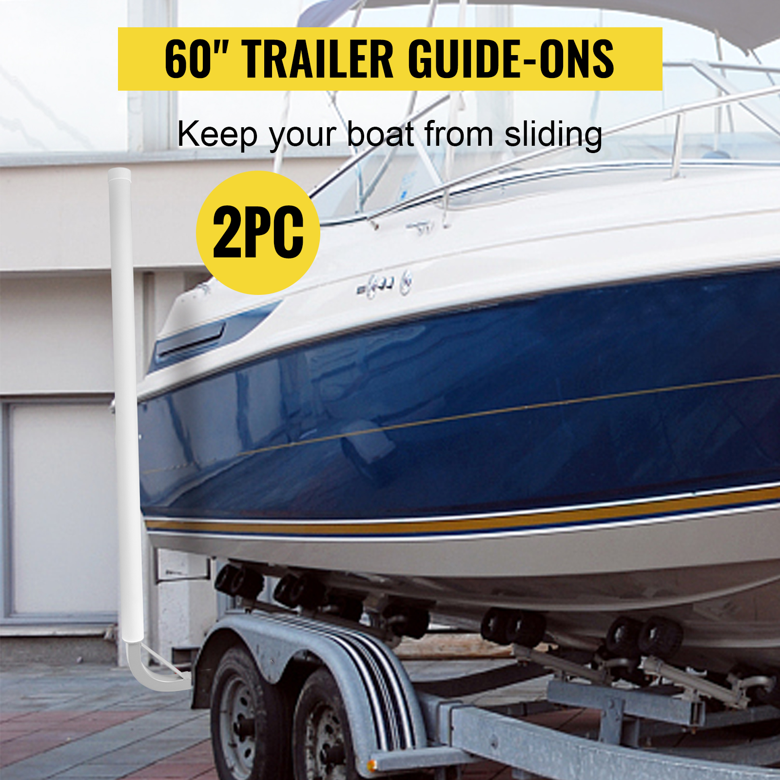 VEVOR Boat Trailer Guide-on, 60", 2PCS Steel Trailer Post Guide ons, w ...