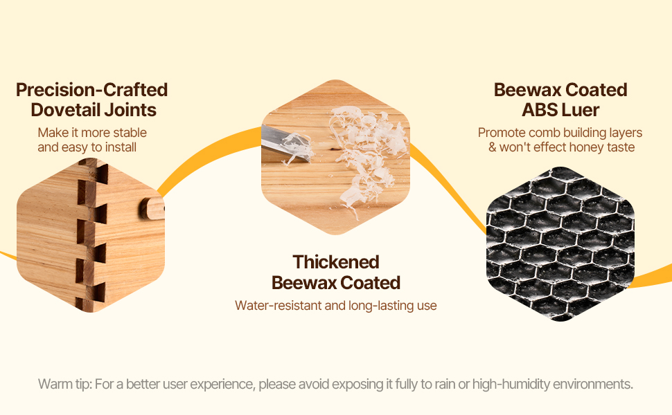 VEVOR Bee Hive 30 Frame Bee Hives Starter Kit, Beeswax Coated Fir Wood ...