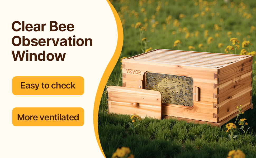 VEVOR Bee Hive 30 Frame Bee Hives Starter Kit, Beeswax Coated Fir Wood ...